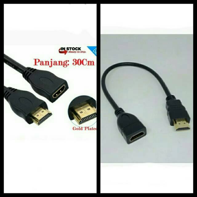 Jual kabel HDMI male to female sambungan tv pojok tembok anycast ...