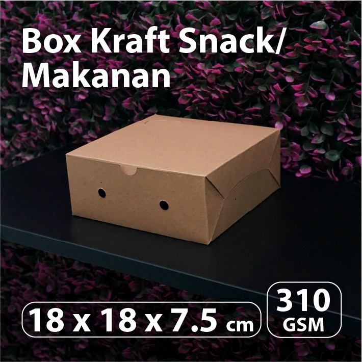 Jual Dus Kraft Snack 18 x 18 x 8 cm - Box Coklat Makanan Cake | Shopee ...