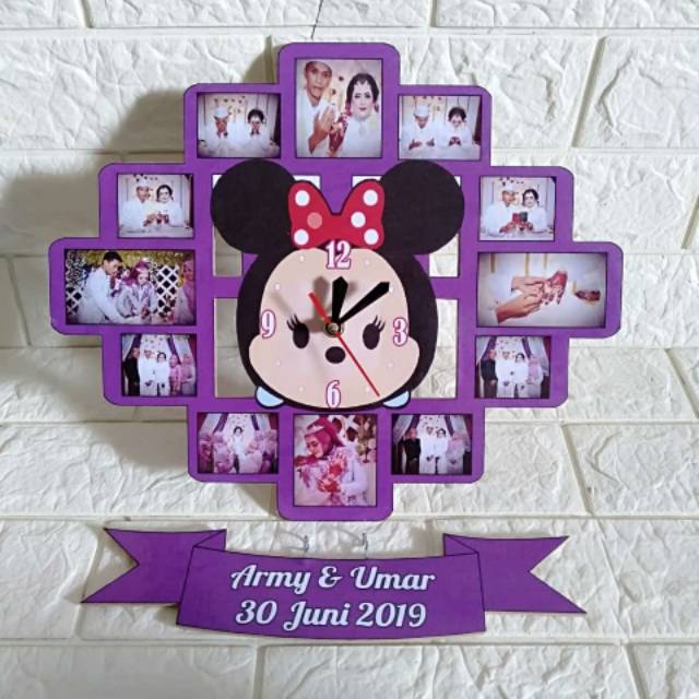 Jual Jam Custom / Jam Dinding Kayu Vintage Karakter Tsum / Jam Frame ...