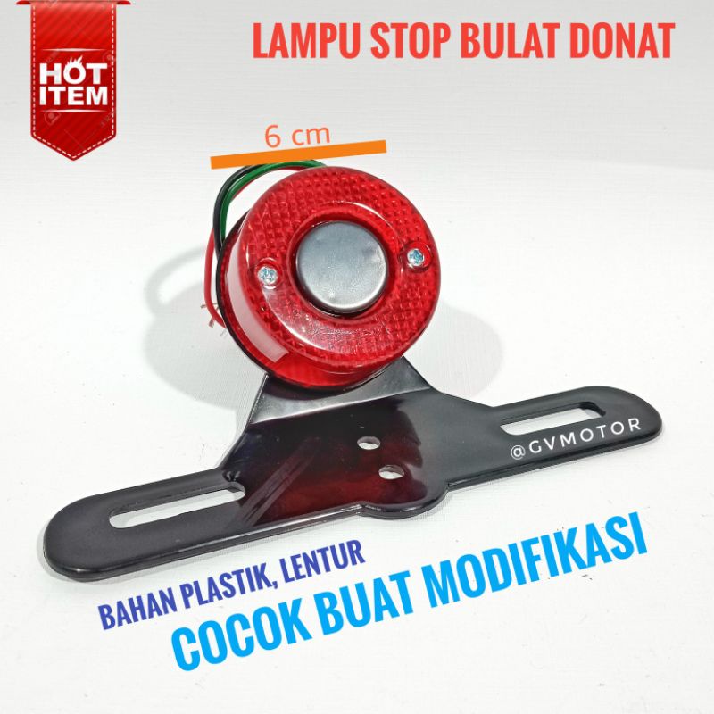 Jual Lampu Stop Japstyle Stoplamp Bulat Donat ABS Lampu belakang CB ...