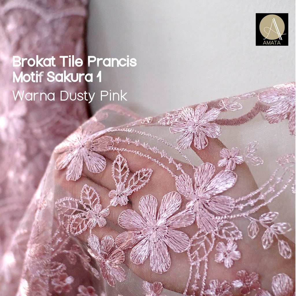 Jual 1/2 meter Kain Brokat Brukat Tile Prancis Bahan Kebaya Motif ...