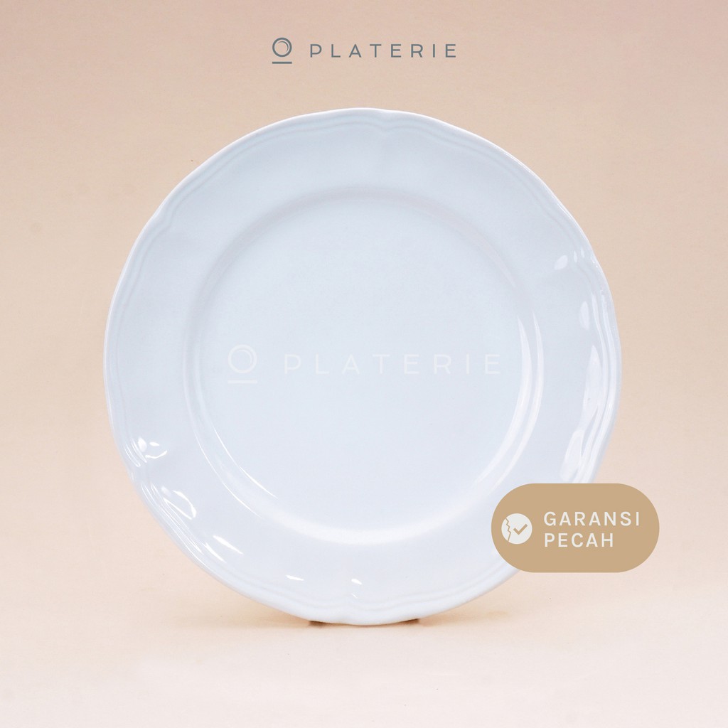 Jual PLATERIE Piring Keramik Dinner Plate 10.5 Inch Aurora Amparo White ...