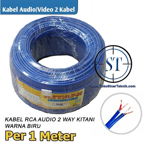 Jual Kabel RCA 2 jalur 2-2 Audio Video Merk KITANI 2R2 2RCA 2 Way Harga ...