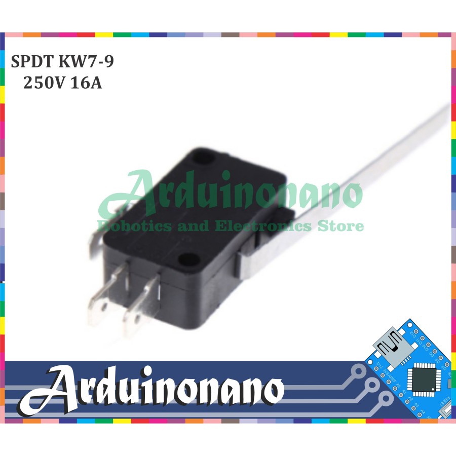 Jual Micro/ LIMIT SWITCH SPDT KW7-9 250V 16A AC PLAT SUPER PANJANG | Shopee Indonesia