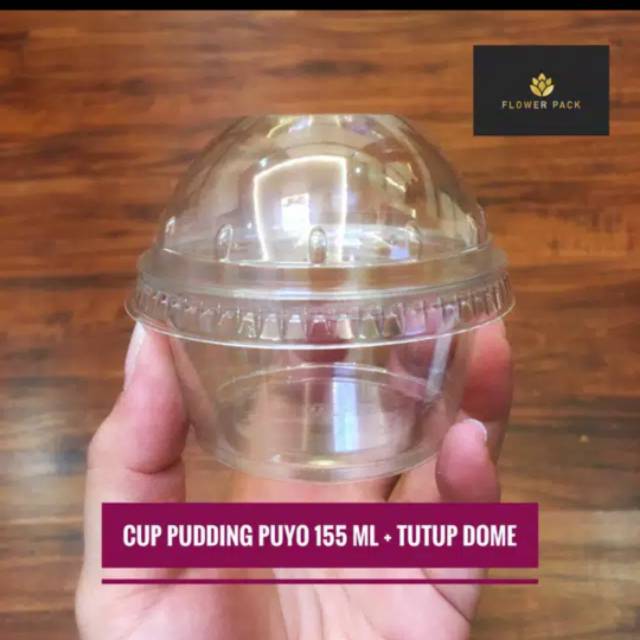 Jual Original Cup pudding puyo 155 ml + tutup dome / cup puyo 155 ml , MIN 50PCS | Shopee Indonesia