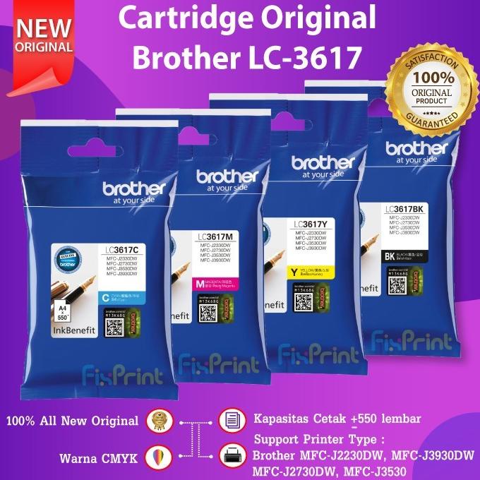 Jual Brother Ink Cartridge Lc-3617 Bk/C/M/Y For Mfc-J3530Dw - Lc3617 ...