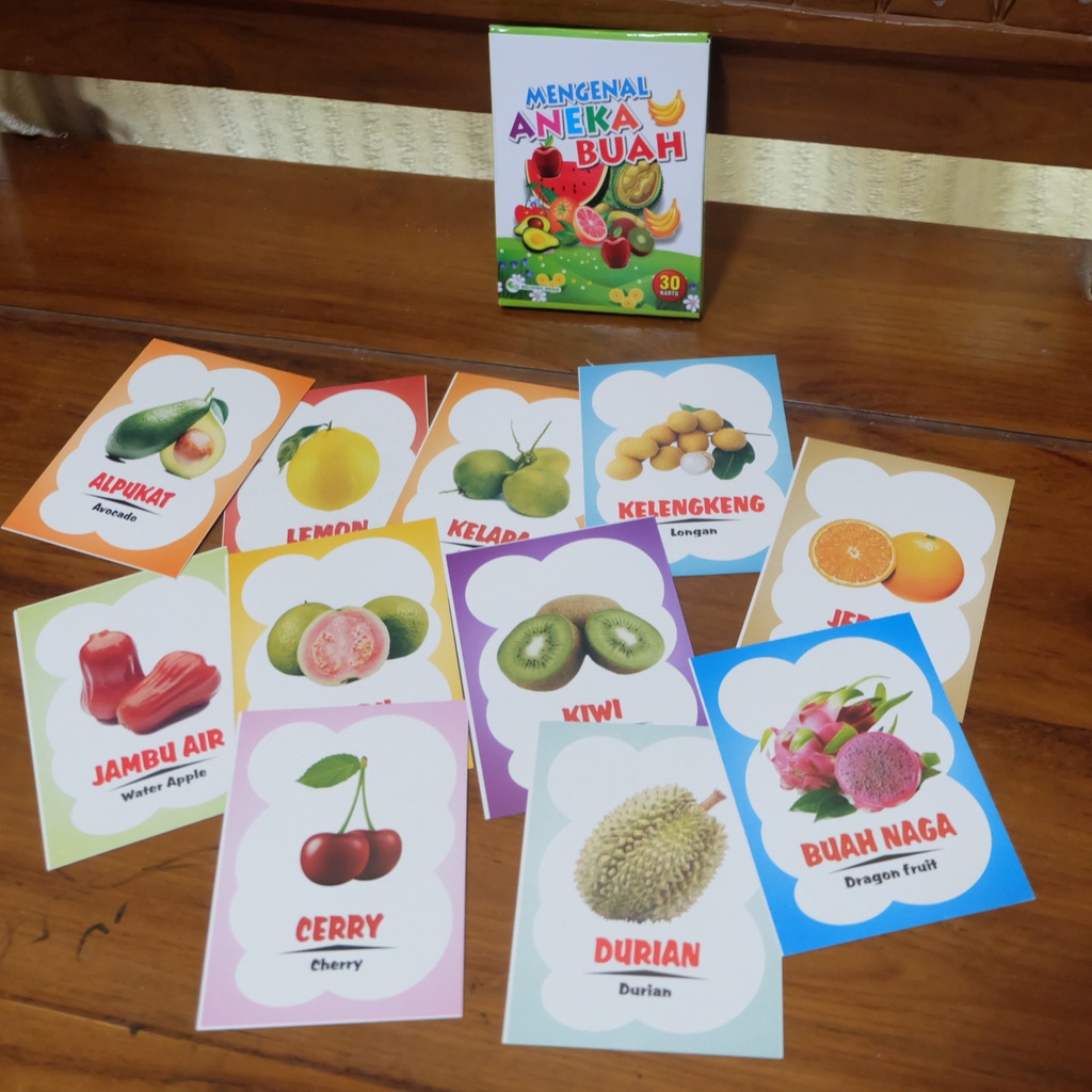 Jual Flashcard Flash Card Anak MengenalAneka Buah Sayur Angka Abjad ...