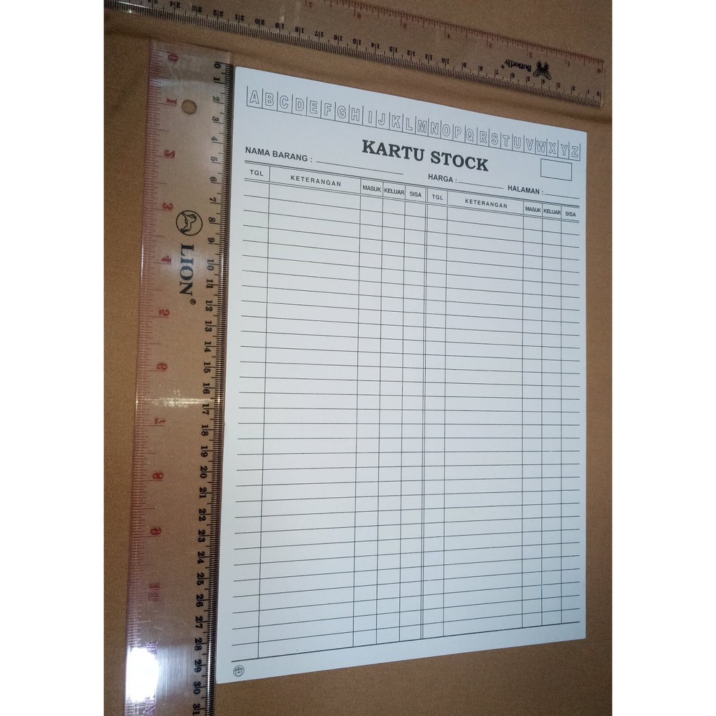 Jual Kartu Stock Stok Keluar Masuk Barang uk Besar A4 Portrait Tegak ...