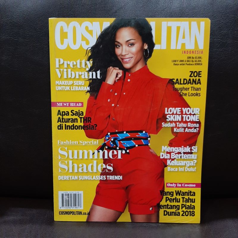 Jual Majalah Cosmopolitan - Juni 2018 - Zoe Saldana (majalah fashion ...