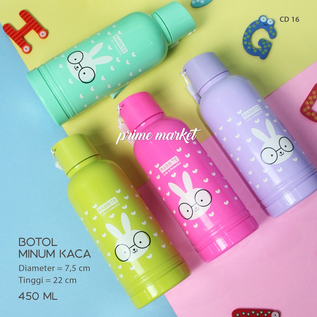 Jual Botol Minum Kaca Fashion / Botol Minum Karakter / Botol Minum Lucu ...