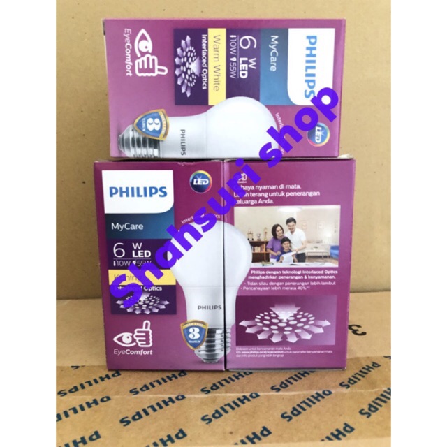 Jual Philips led 6w my care 6w warm white cahaya kuning | Shopee Indonesia
