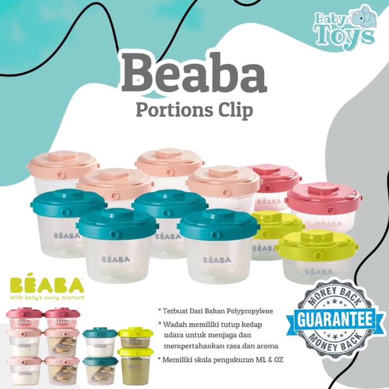 Jual Beaba Portions Clip 1St Age Meal Set 60ml - 120ml - 200ml / Wadah ...