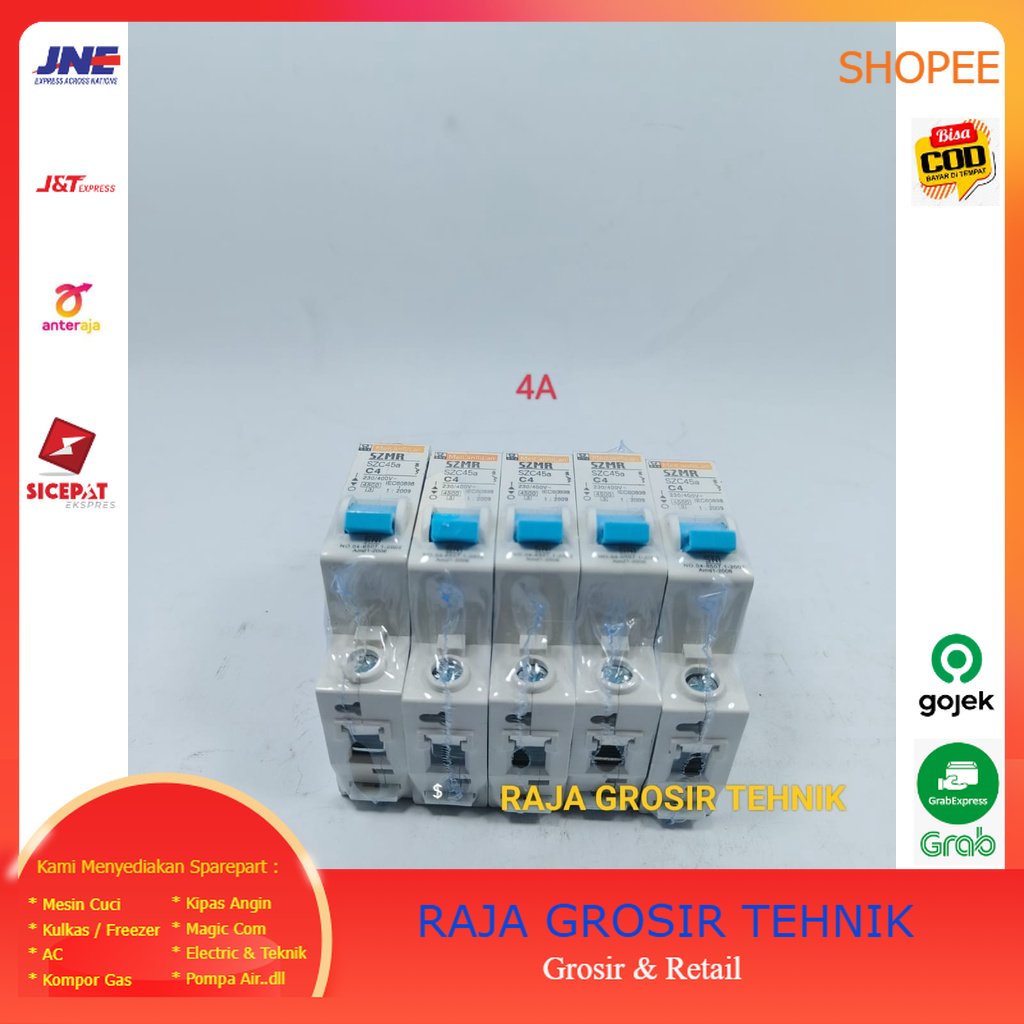 Jual MCB Listrik 4 A Merek SZMR/ MCB 4 Amper | Shopee Indonesia
