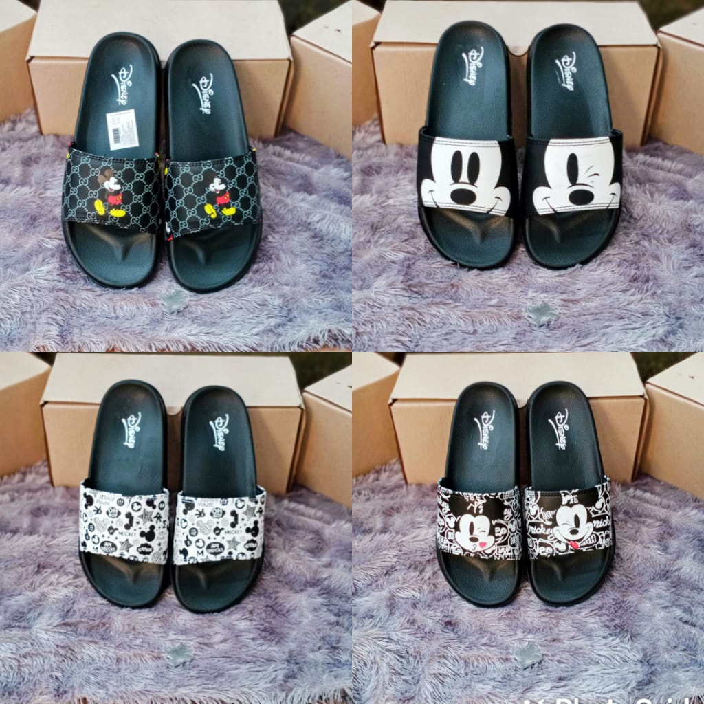 Jual SANDAL SLOP MICKEY MOUSE SLIDE WANITA FLIP FLOP MICKEY MOUSE ...