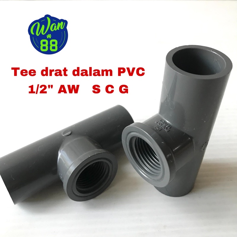 Jual Tee Drat Dalam PVC 1/2” AW SCG | Shopee Indonesia