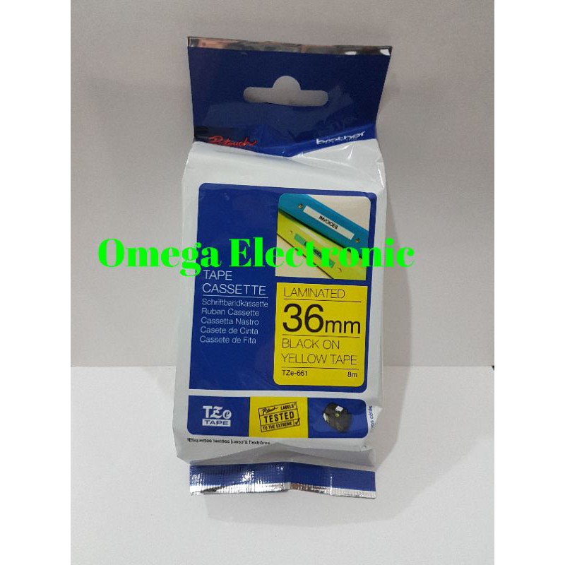 Jual Brother Label Tape TZE-661 36MM Black on Yellow TZE 661 | Shopee ...