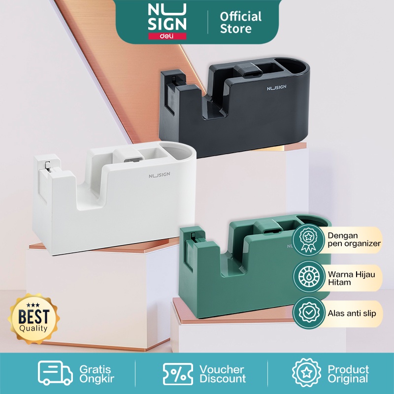 Jual Nusign Tape Dispenser / Tempat Selotip Isolasi Dengan Pen Holder ...