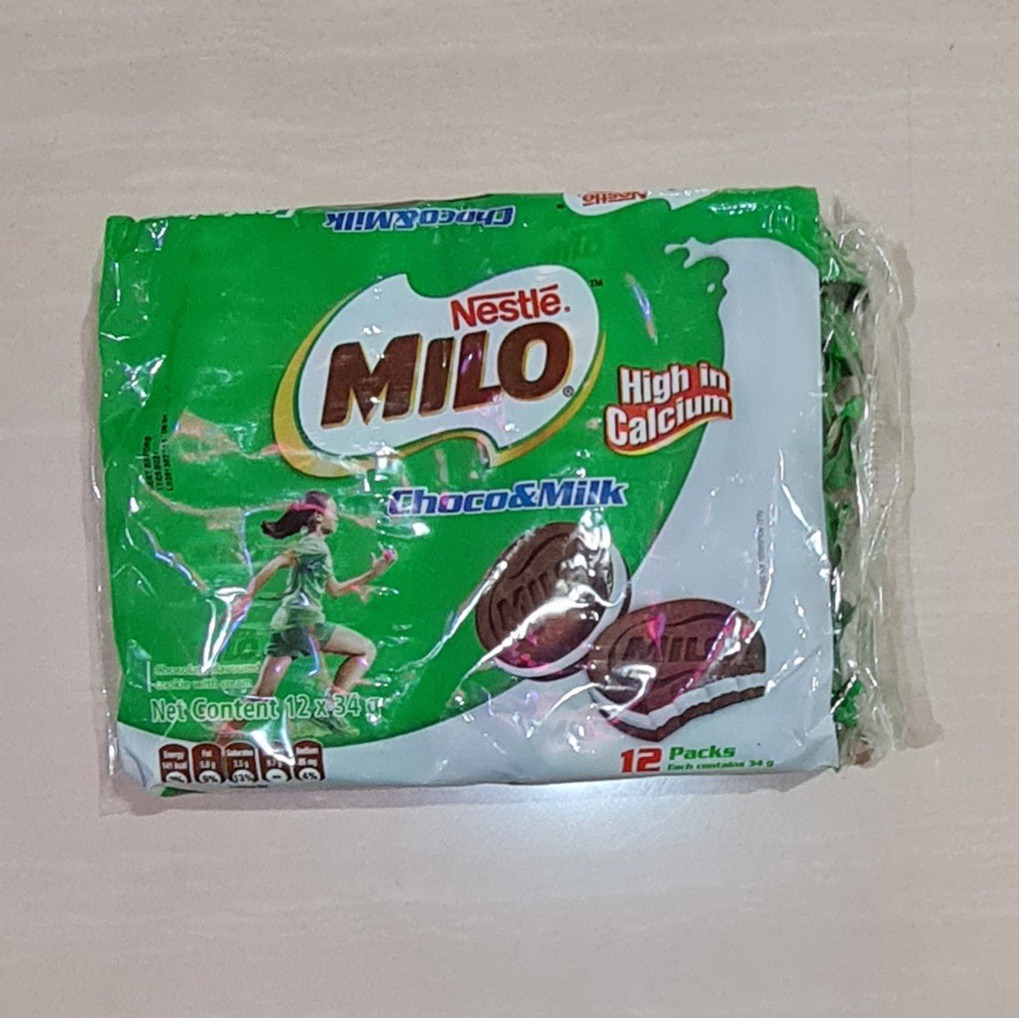 Jual Snack Nestle Milo Sandwich Cookies Choco & Milk 12 x 34 Gram ...