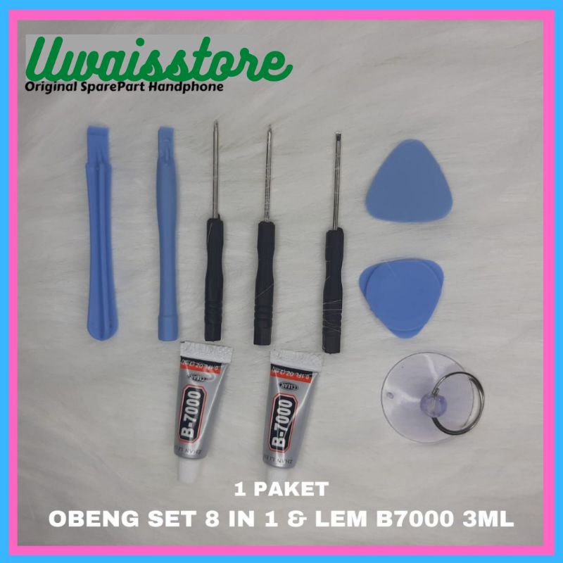 Jual Tool Repair Opening Tools Kit Set Obeng Pembuka 8 IN 1 & LEM B7000 3ML | Shopee Indonesia