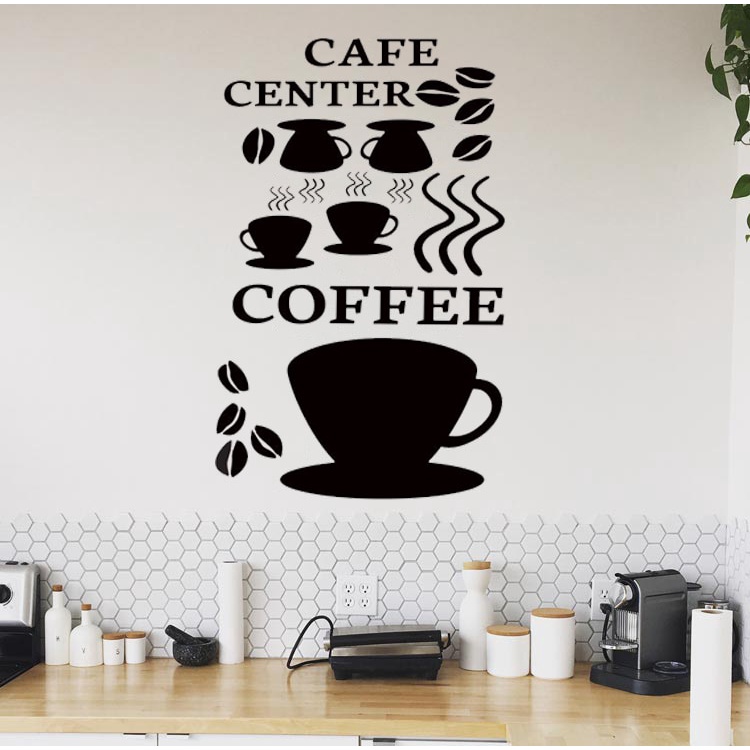 Jual Stiker Dinding Kopi Dekorasi Kafe Coffee Wall Decals Cafe Center ...