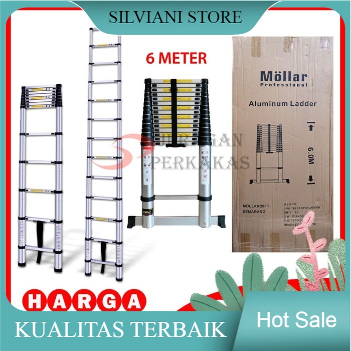 Jual TANGGA TELESKOPIK 6 METER LIPAT ALUMINIUM SINGLE TELESCOPIC LADDER ...