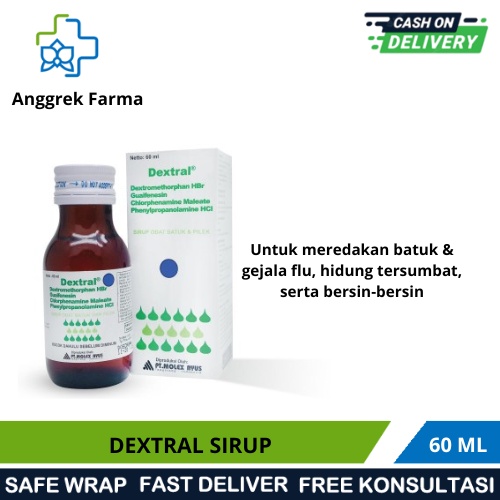 Jual DEXTRAL SIRUP 60 ML/OBAT BATUK FLU DEWASA DAN ANAK/OBAT BATUK ...