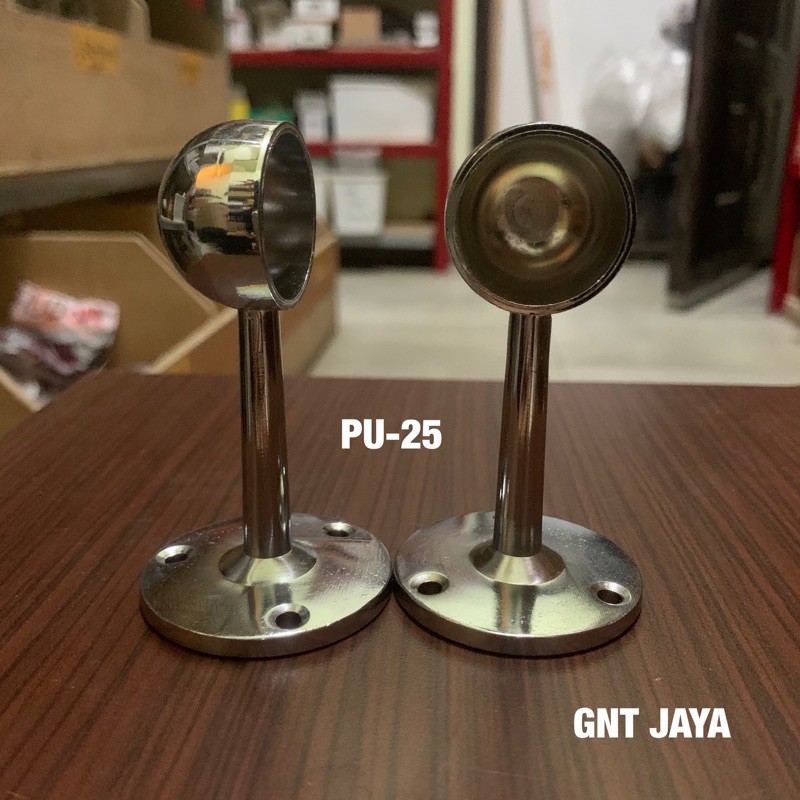 Jual Bracket besi ujung pipa bulat PU-25 braket tiang huben 1inci 25mm ...