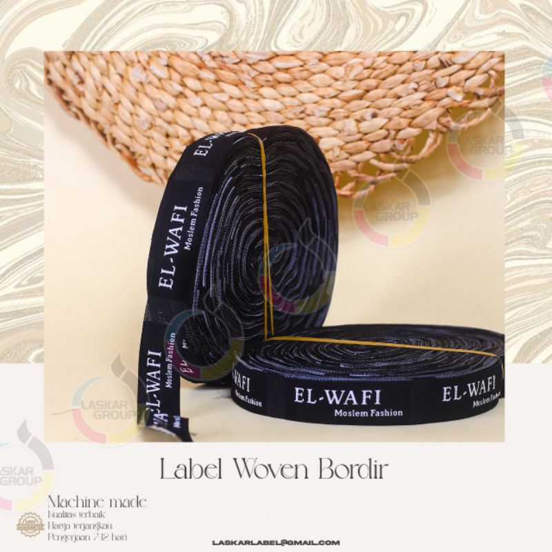 Jual 1,5×5 labe woven bordir / label hijab / label masker / label ...
