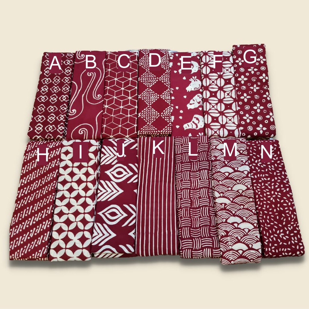 Jual Kain Batik Garutan Cap Warna Maroon / Kain Batik Prima Halus ...