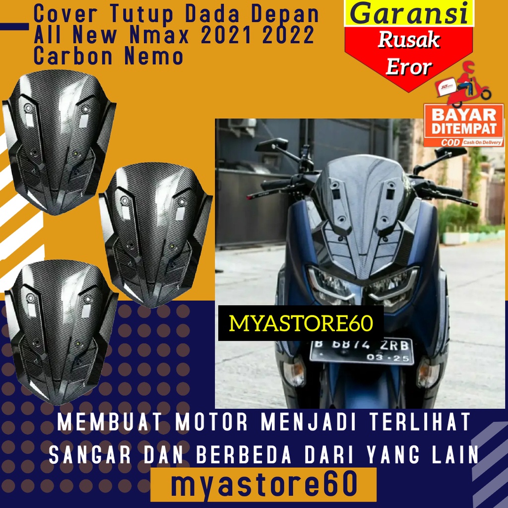 Jual Cover Tutup Dada Depan Dasi Atas Depan New Nmax 2021 2022 Carbon ...