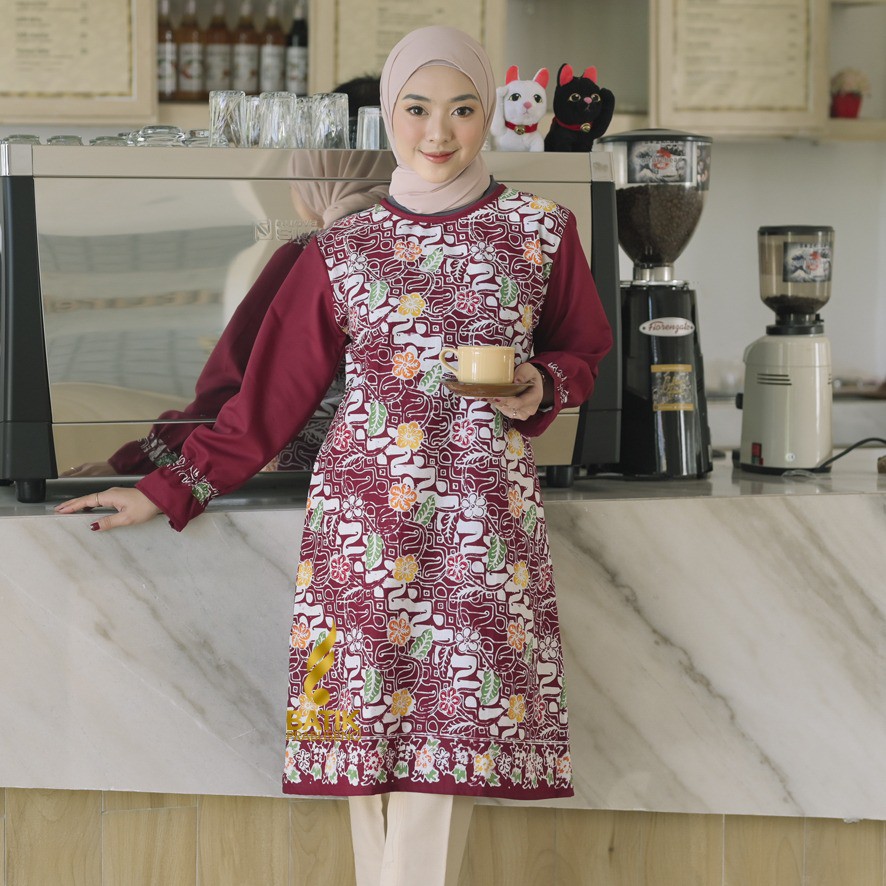 Jual PARAN ASIH ATASAN BATIK WANITA LENGAN PANJANG BAJU TUNIK KERJA ...