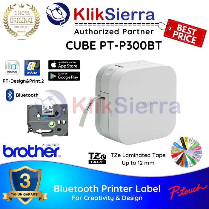 Jual BROTHER PT-P300BT PTouch Cube Printer Label Portable Bluetooth ...
