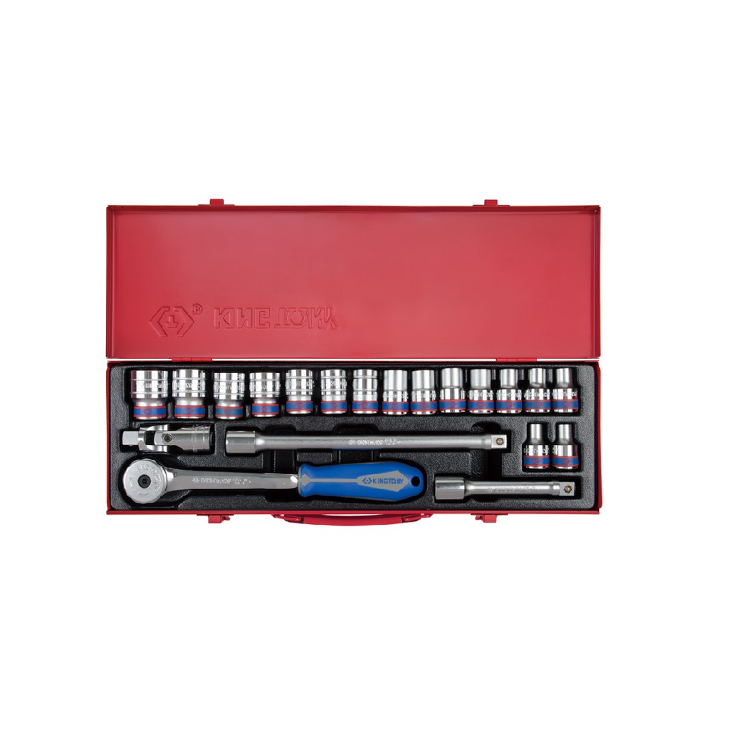 Jual KUNCI SOCKET 20PC - 1/2 DR SOCKET SET 6PT METRIC CHROME KING TONY ...