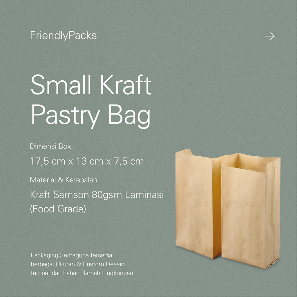 Jual Pastry Bag Packaging Kraft / Kemasan Kantong Kertas Roti | Shopee ...