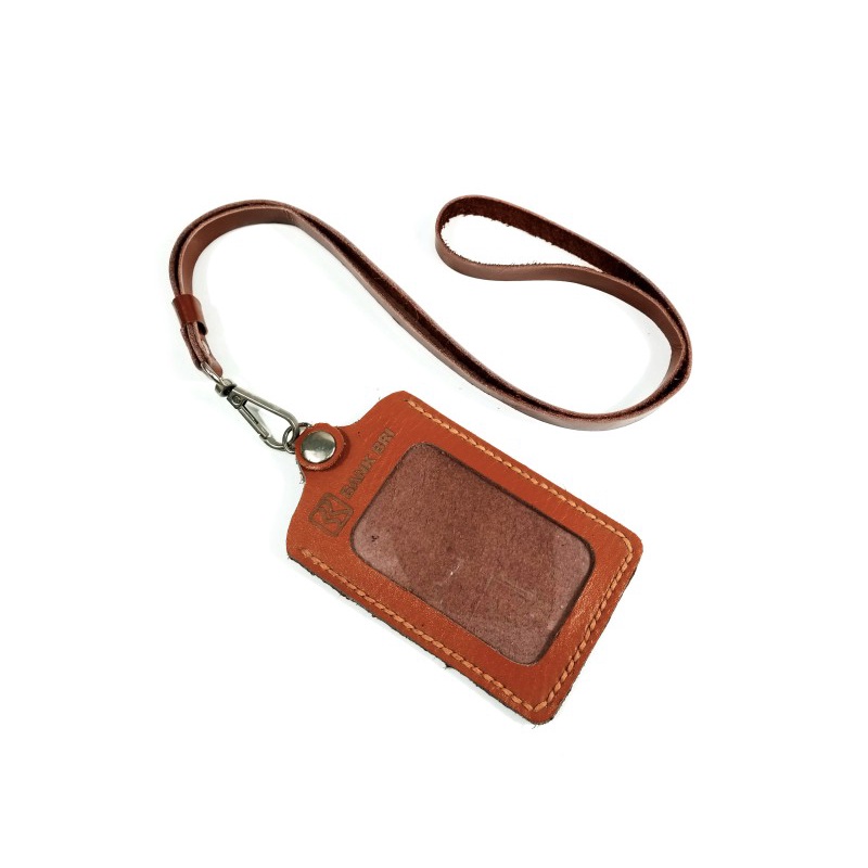 Jual Name Tag Kulit Asli Model SImple Logo Bank BRI - Tempat Id Card ...