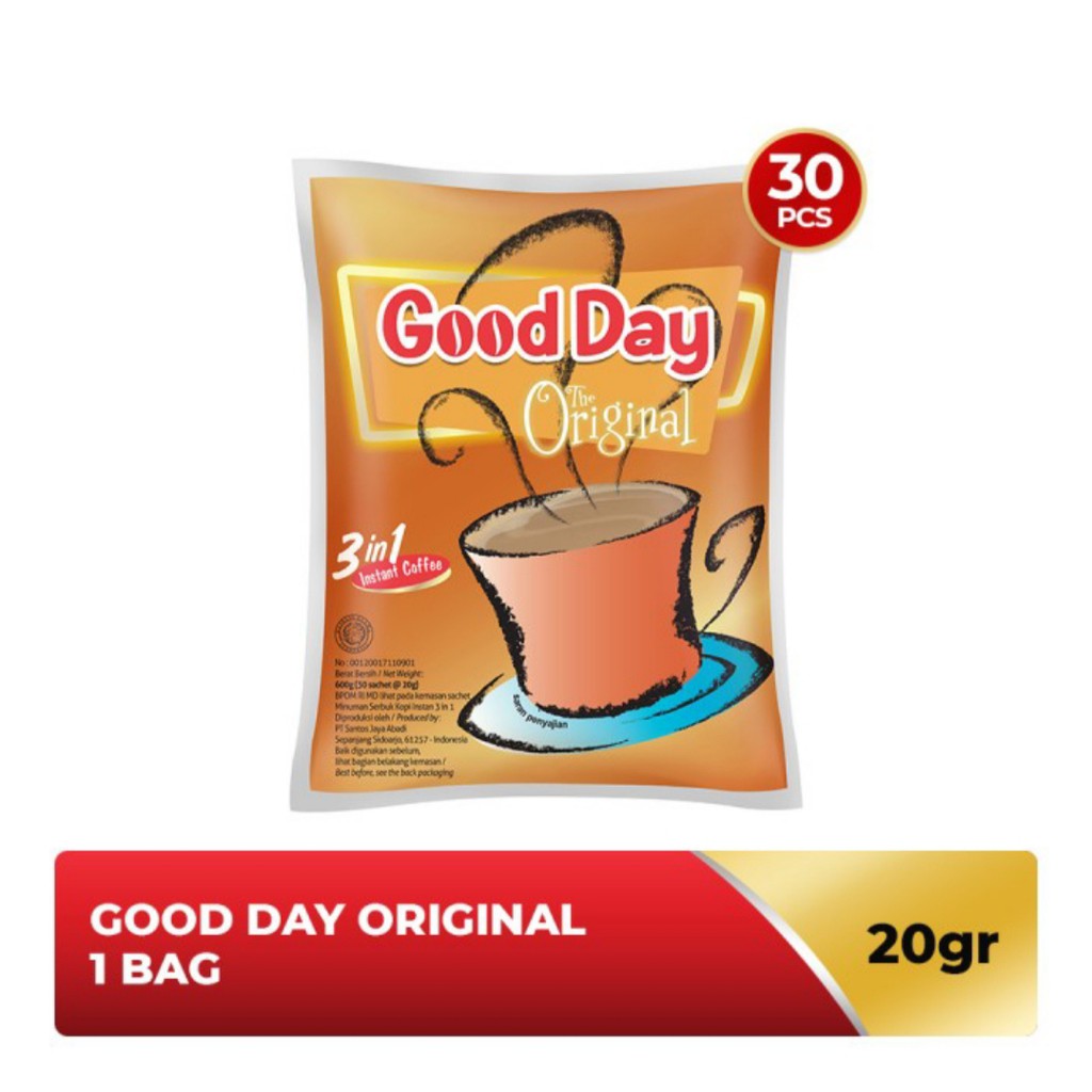 Jual Good Day Original Bag (Isi 30 Sachet x 20 Gram) | Shopee Indonesia