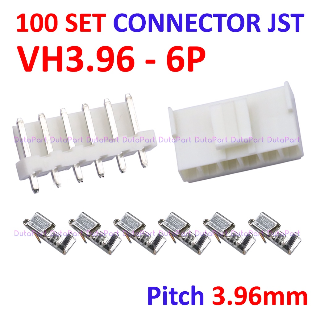 Jual 100 SET Connector JST VH3.96 - 6P - Male Female Pin Kaki Lurus 3.96mm | Shopee Indonesia