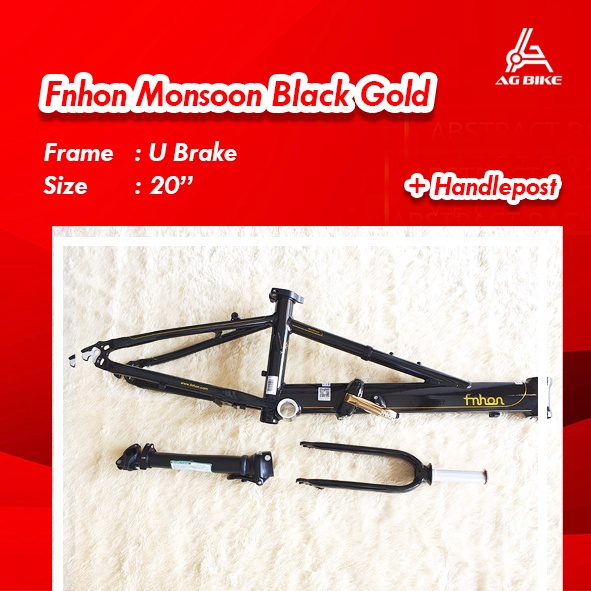 Jual Frame set Fnhon Monsoon Black Gold Hitam Emas U brake not ...