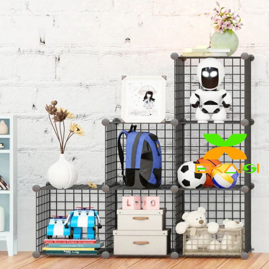 Jual Ekaisi Rak buku besi rak serbaguna rak toys storage box lemari ...