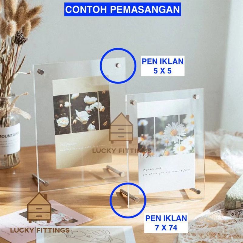 Jual Penyangga Frame Akrilik 7 x 20 30 40 50 60 74 Pen Iklan Stand Kaki ...