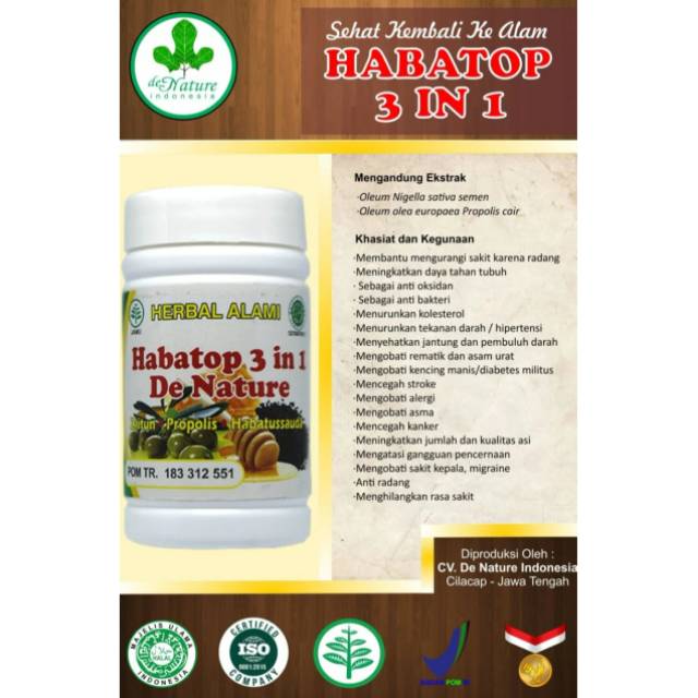 Jual Obat habatop 3 in 1 de nature sebagai daya tahan tubuh herbal anti ...