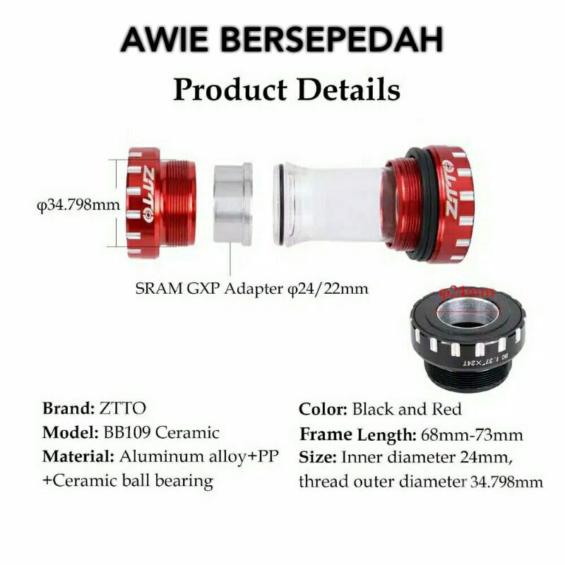 Jual BB ceramic bearing HT 2 hollowtech 2 bottom bracket GXP | Shopee Indonesia