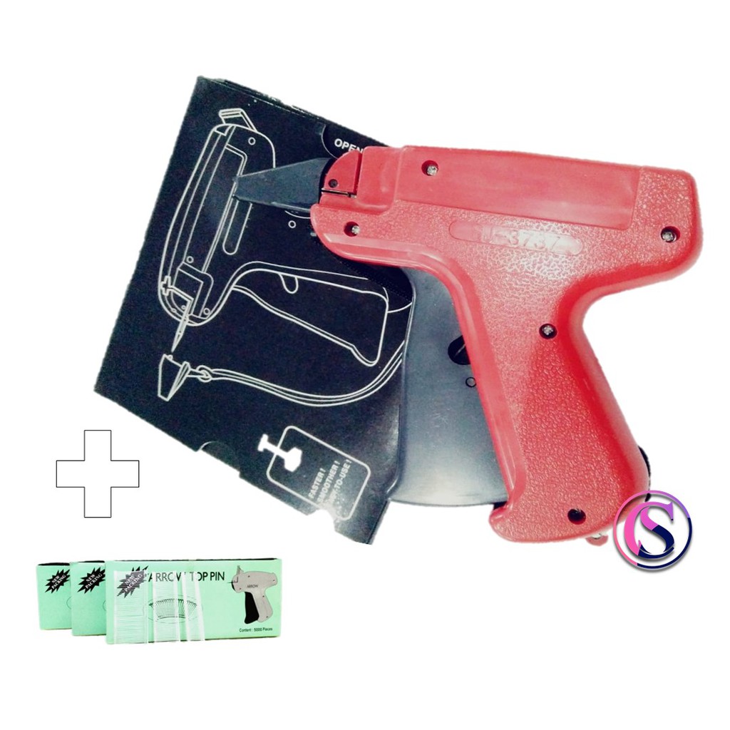 Jual [PAKET] bundling tag gun merah + 5000 top pin (ARROW) | Shopee ...