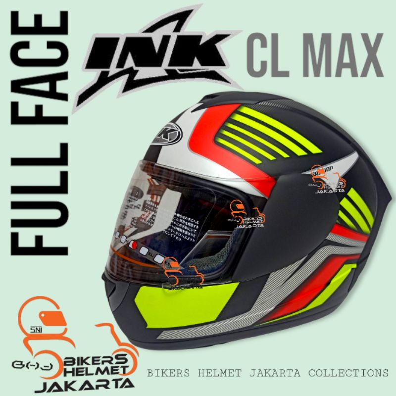 Jual INK HELM CL MAX LTD #3 MATT BLACK RED YELLOW FULL FACE | Shopee ...