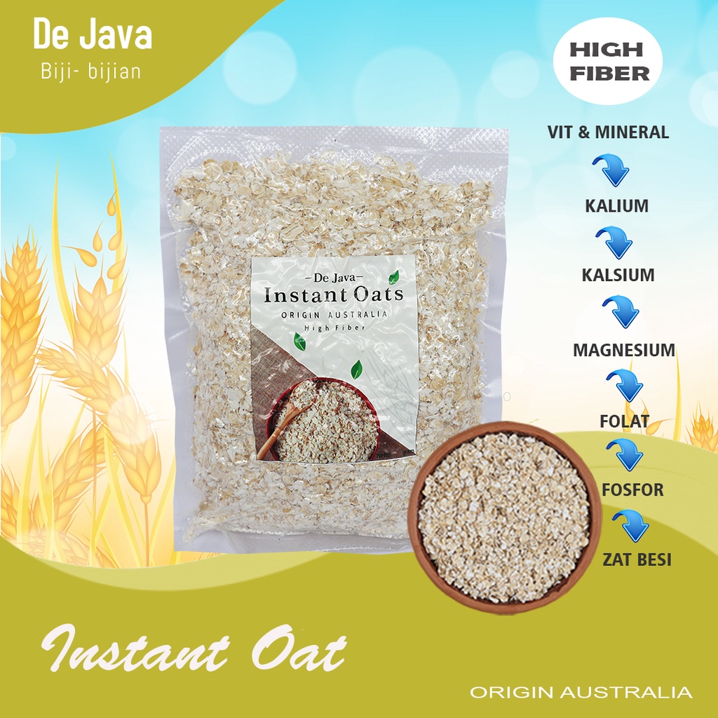 Jual Instant Oat Oatmeal 250 gram Diet Gandum Instan Original Natural ...