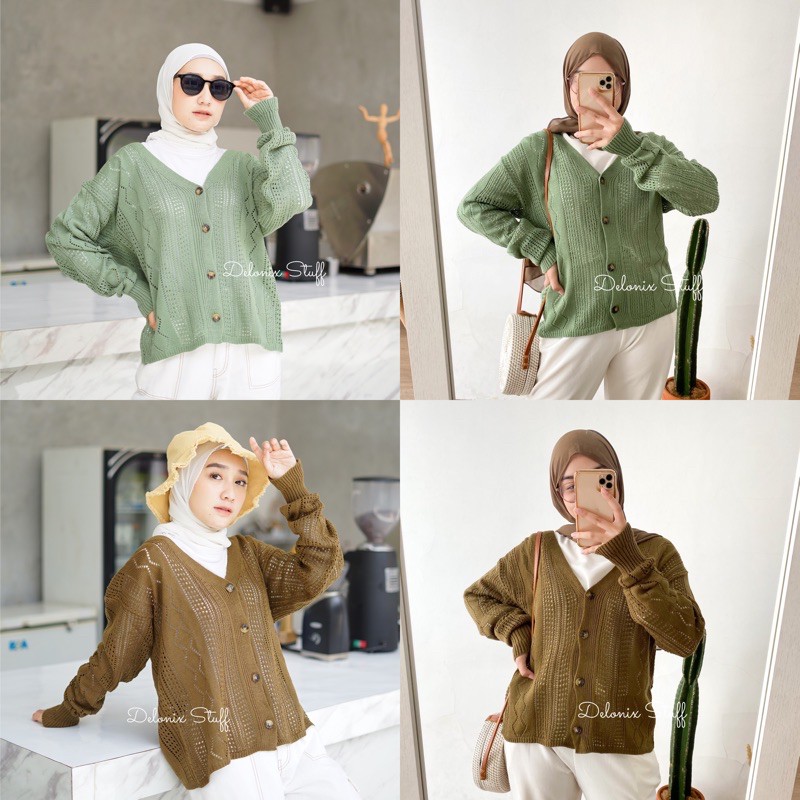 Jual Delonix Dalmi Premium Cardy Knit Korean Outer Cardigan Rajut ...