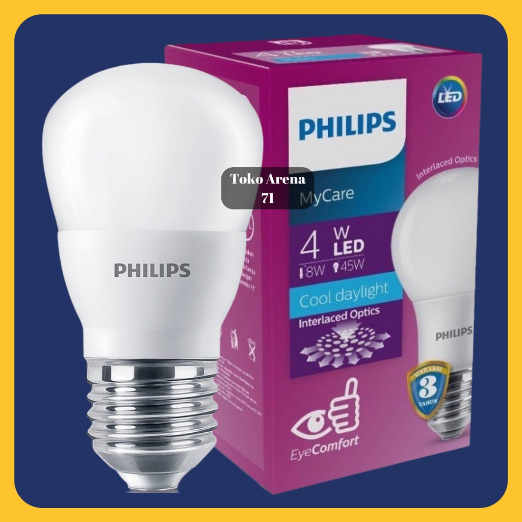 Jual Lampu Philips LED bulb Mycare Kuning Putih 4W 4Watt 4 W 4 Watt ...