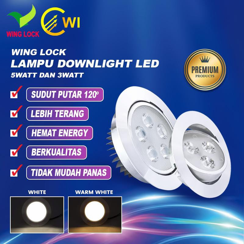 Jual Downlight LED WING LOCK 3x1W Lampu DownLight LED 3W WINGLOCK WL ...