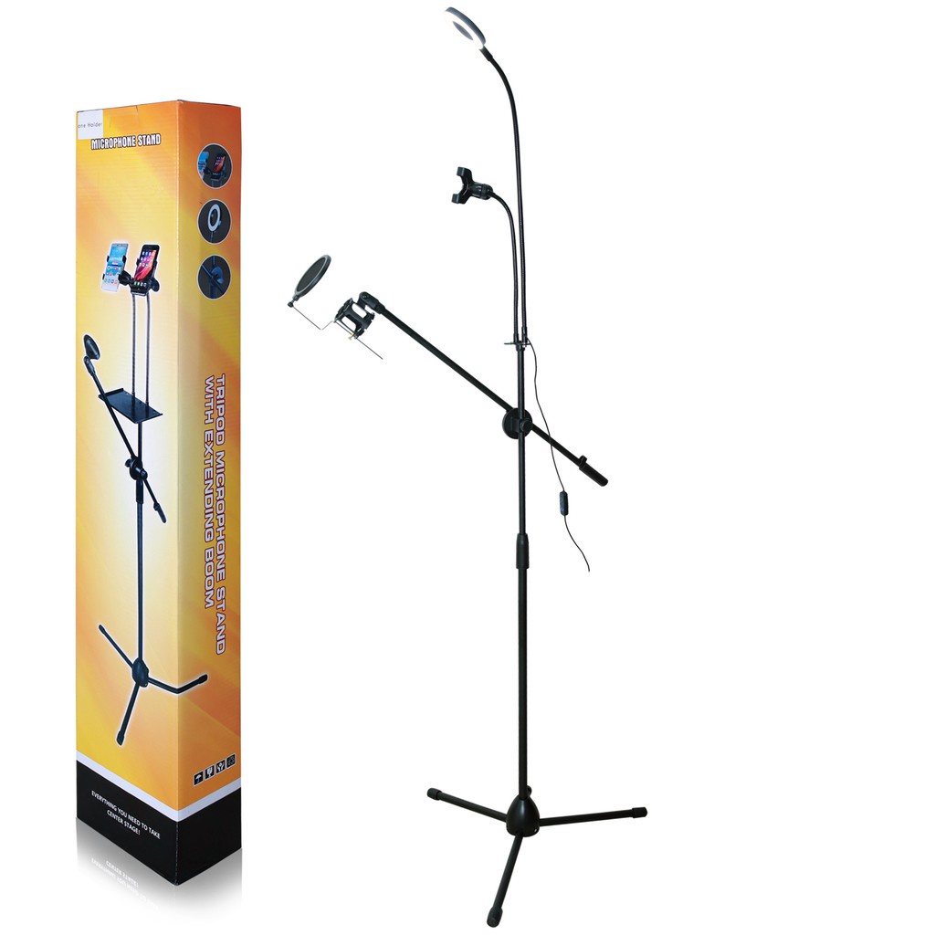 Jual Stand Mic Berdiri Microphone with Smartphone Holder HP 360 ...