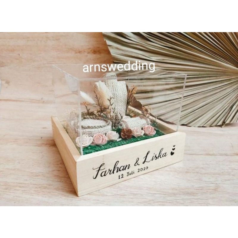 Jual Dome 15x15cm / Ring Box Rustic / Perhiasan 1 Set / Kotak Mahar ...